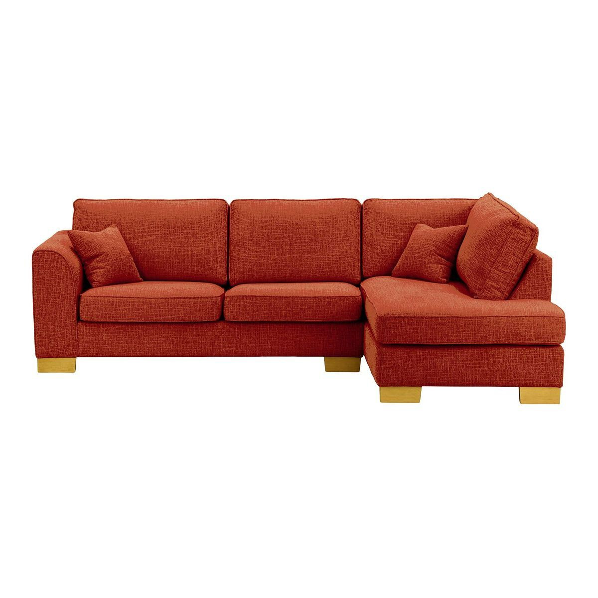Avos Large Right Hand Corner Sofa, burnt orange, Leg colour: like oak ...
