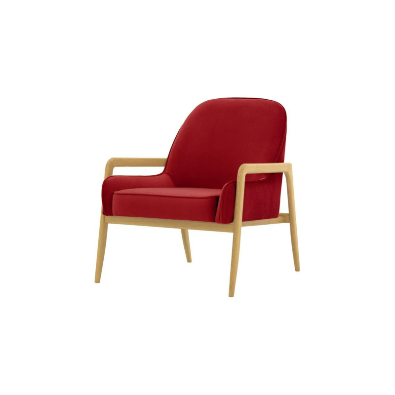 Turin Chair, dark red, Leg colour: like oak by SLF24 | ufurnish.com