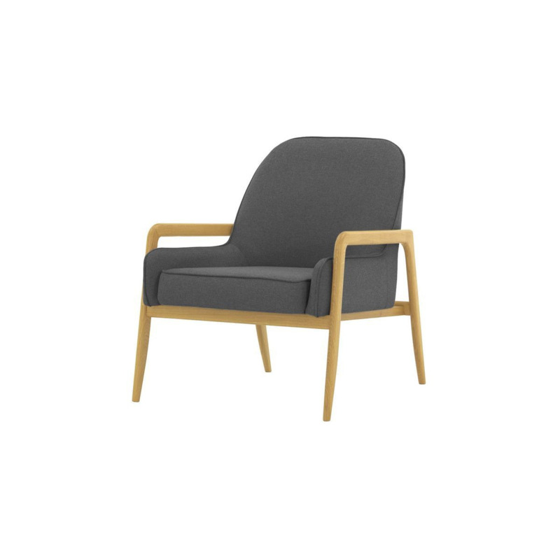 Turin Chair, dark grey, Leg colour: like oak by SLF24 | ufurnish.com