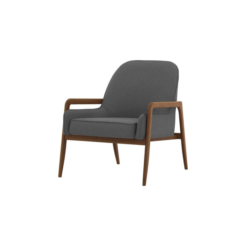 Turin Chair, dark grey, Leg colour: dark oak by SLF24 | ufurnish.com