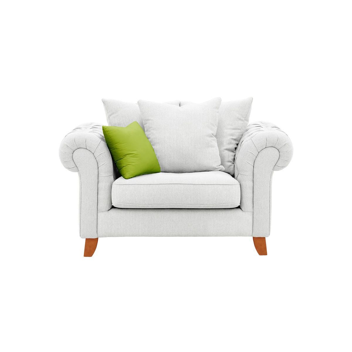 Monza Snuggle Seat, White/Olive, Leg colour: aveo by SLF24 | ufurnish.com