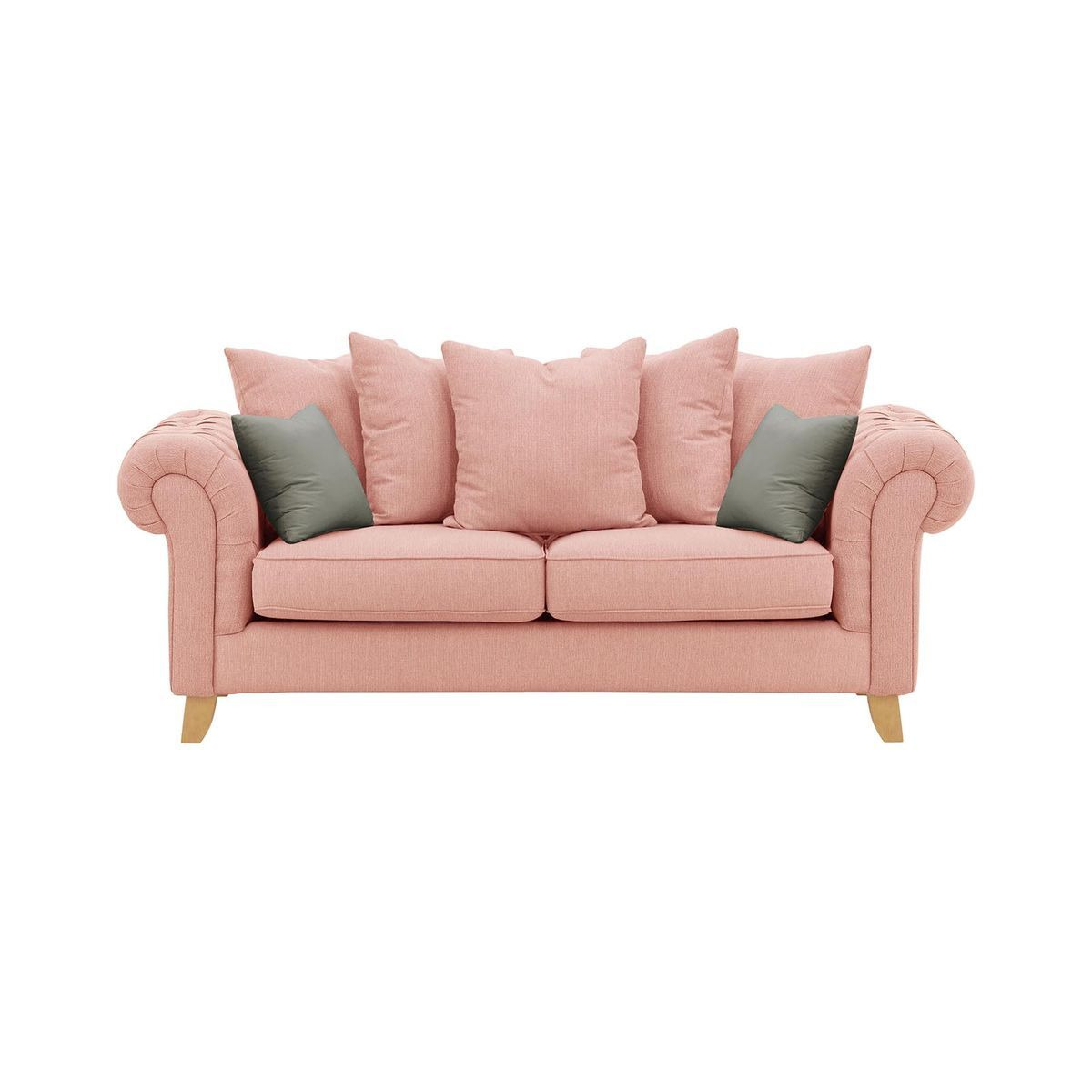 Monza 3 Seater Sofa, Pink/Graphite, Leg colour: like oak by SLF24 ...