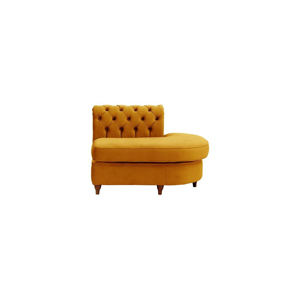Chesterfield Curved RHF Corner Modular End (ECR), mustard, Leg colour ...