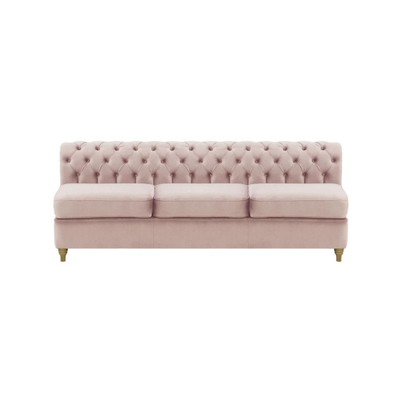 Chesterfield 3 Seater Modular Unit (3CP), lilac, Leg colour: wax black ...