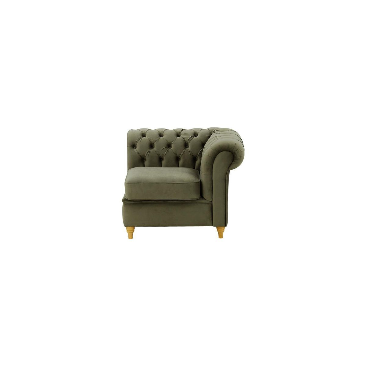 Chesterfield Single RHF Modular Unit (1R), dark green, Leg colour: dark ...