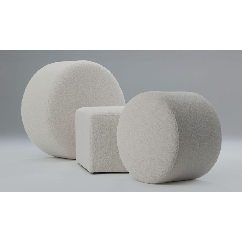 Zaz Large Round Pouffe, boucle cream by SLF24 | ufurnish.com