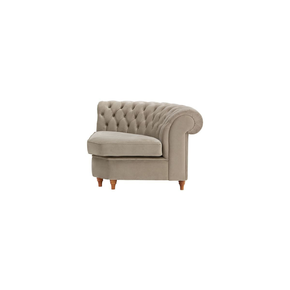 Chesterfield Curved Corner Modular Unit (CMC), mink, Leg colour: aveo ...