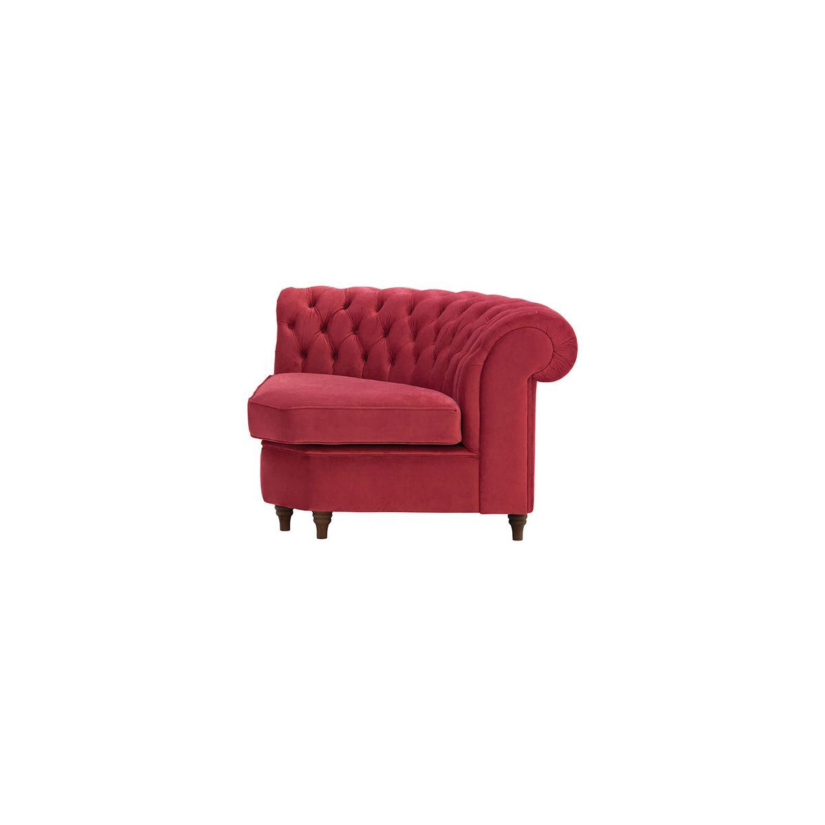 Chesterfield Curved Corner Modular Unit (CMC), dark red, Leg colour ...