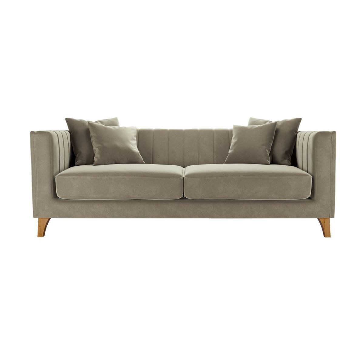 Barra 3 Seater Sofa, mink, Leg colour: aveo by SLF24 | ufurnish.com