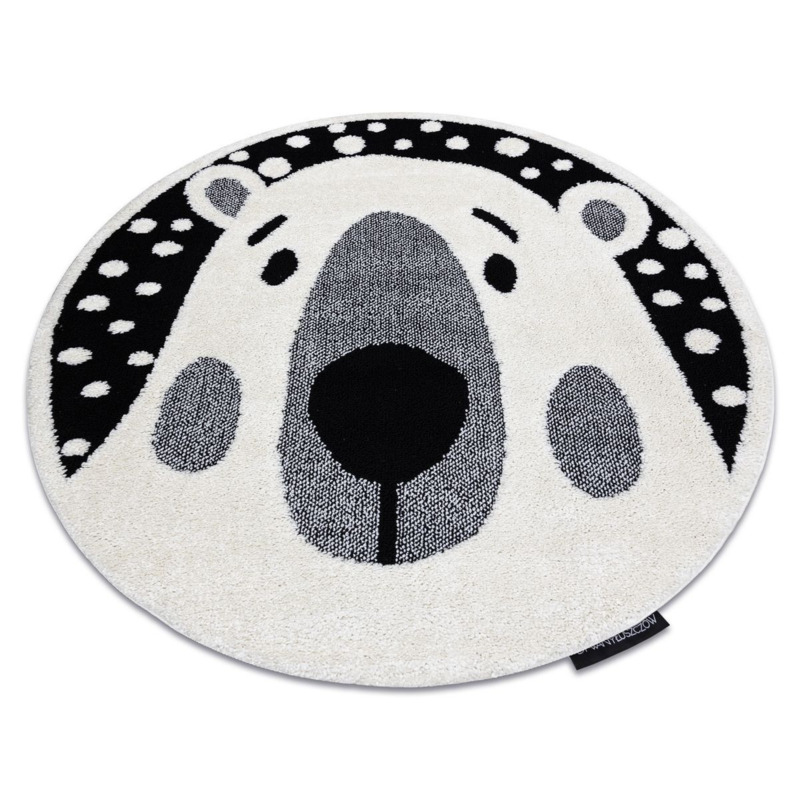 Alexander Round Kids Rug Cream Black, circle 160 cm by SLF24 | ufurnish.com