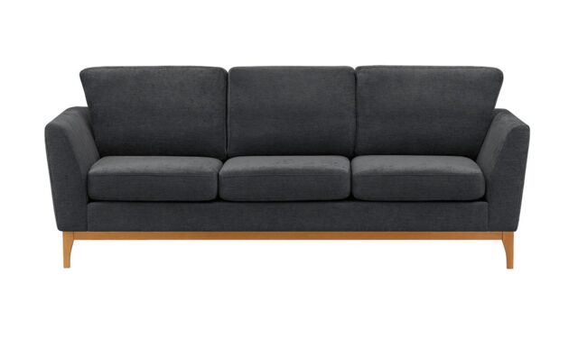 Malone 3 Seater Sofa, dark grey, Leg colour: like oak by SLF24 ...