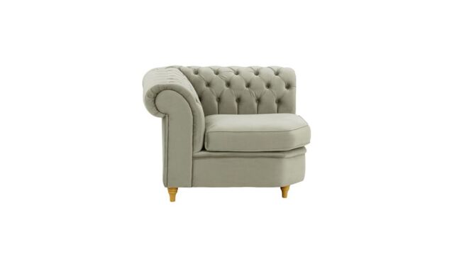 Chesterfield Corner Modular Unit (CM), silver, Leg colour: like oak by ...