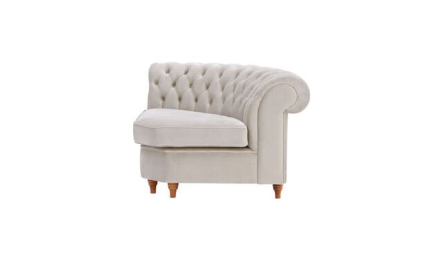 Chesterfield Curved Corner Modular Unit (CMC), light beige, Leg colour ...