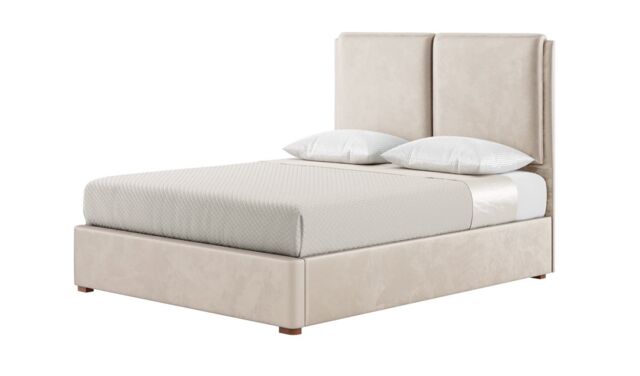 Felix 5ft King Size Bed Frame With Contemporary Twin Panel Headboard ...