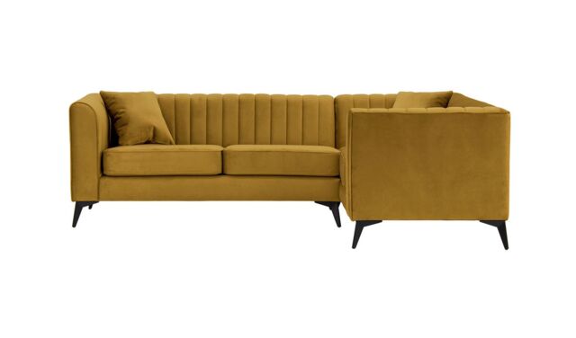 Mary Right Hand Corner Sofa with medical foam, mustard, Leg colour ...