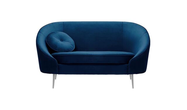Kooper 2 Seater Sofa, blue, Leg colour: chrome metal by SLF24 ...
