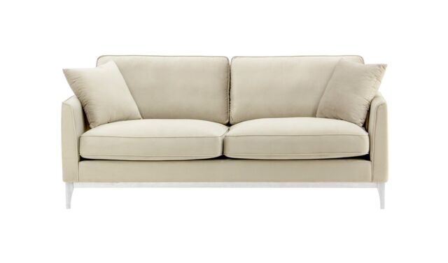 Linara 3 Seater Sofa, light beige, Leg colour: white by SLF24 ...