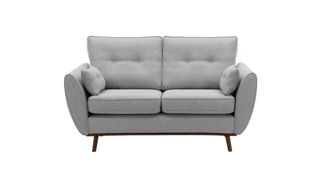 Zinola 2 Seater Sofa, grey, Leg colour: dark oak by SLF24 | ufurnish.com