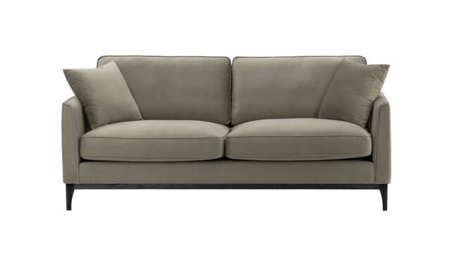 Linara 3 Seater Sofa, grey, Leg colour: black by SLF24 | ufurnish.com