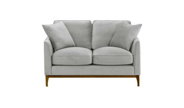 Linara 2 Seater Sofa, silver, Leg colour: dark oak by SLF24 | ufurnish.com