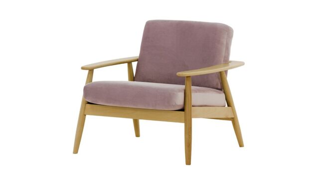 Demure Armchair, lilac, Leg colour: like oak by SLF24 | ufurnish.com