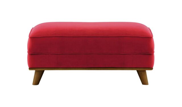 Farrow Footstool, dark red, Leg colour: dark oak by SLF24 | ufurnish.com