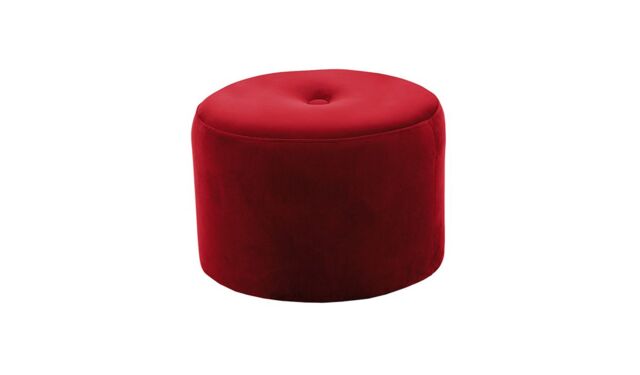 Flair Small Round Pouffe 1 Button, dark red by SLF24 | ufurnish.com