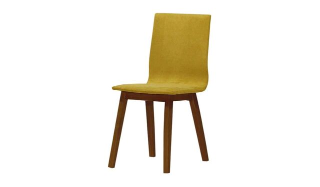 Lakri Dining Chair, yellow, Leg colour: dark oak by SLF24 | ufurnish.com