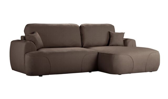 Satell right-hand corner sofa bed with medical foam, brown by SLF24 ...