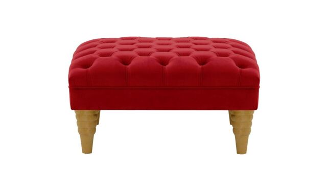 Chester Max Footstool, dark red, Leg colour: like oak by SLF24 ...