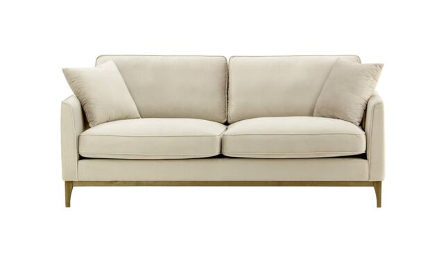 Linara 3 Seater Sofa, grey, Leg colour: white by SLF24 | ufurnish.com