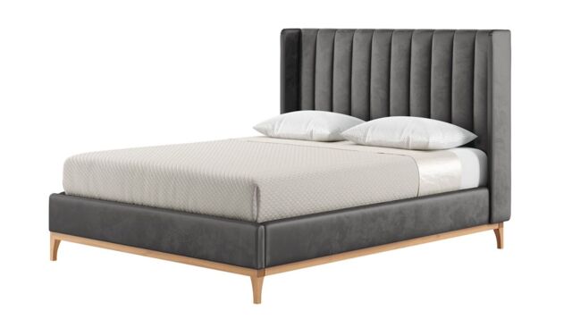 Reese 5ft King Size Bed Frame with fluted vertical stitch wing ...