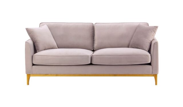 Linara 3 Seater Sofa, lilac, Leg colour: like oak by SLF24 | ufurnish.com