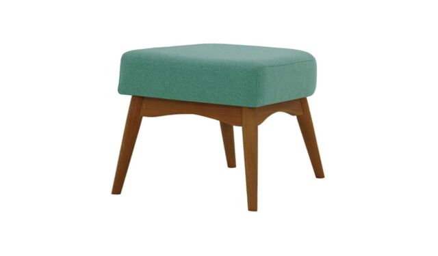 Savano Footstool, light blue, Leg colour: dark oak by SLF24 | ufurnish.com