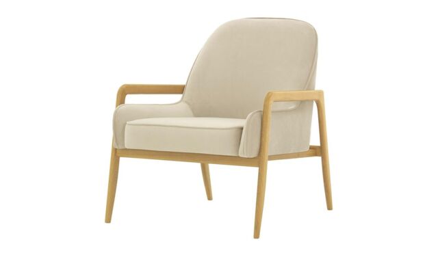 Turin Chair, light beige, Leg colour: like oak by SLF24 | ufurnish.com