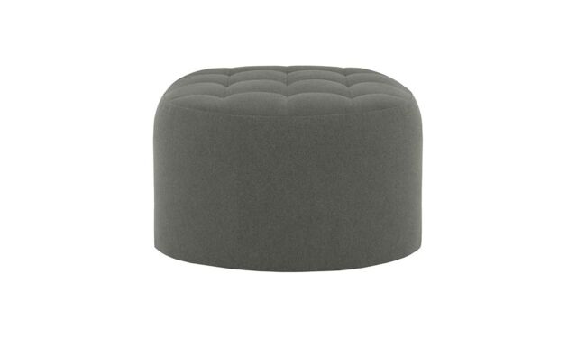 Flair Small Round Pouffe with Stitching, dark green by SLF24 | ufurnish.com