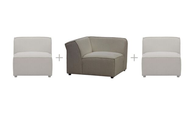 Mojo Corner Modular Unit (CM), boucle grey by SLF24 | ufurnish.com