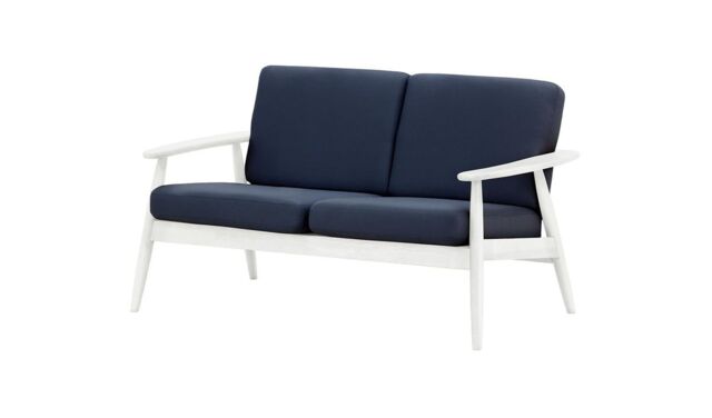 Demure Aqua 2 Seater Garden Sofa, navy blue, Leg colour: 8035 white by ...