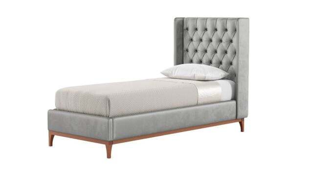 Marlon 3ft Single Bed Frame with luxury deep button quilted wing ...