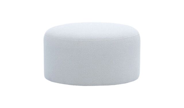 Zaz Large Round Pouffe, boucle grey by SLF24 | ufurnish.com