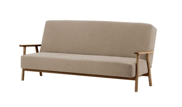 Luppo Click-Clack Folding Sofa Bed, beige, Leg colour: wax black by ...