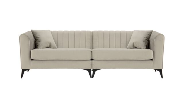 Mary 4 Seater Split Sofa (2+2) with medical foam, light beige, Leg ...