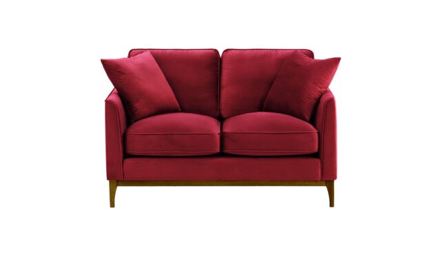 Linara 2 Seater Sofa, dark red, Leg colour: dark oak by SLF24 ...