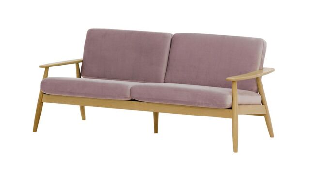 Demure 3 Seater Sofa, cream, Leg colour: dark oak by SLF24 | ufurnish.com