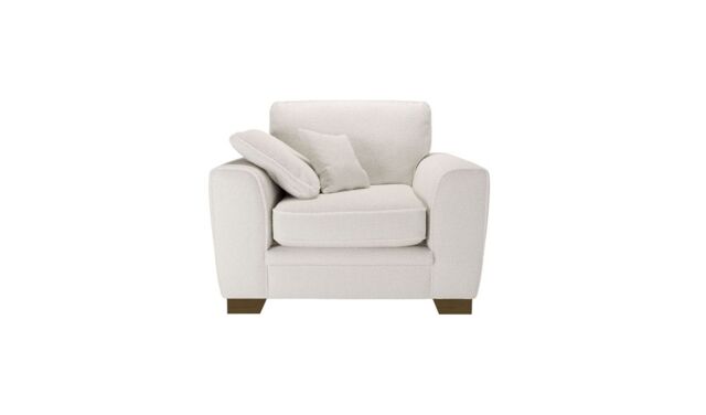 Ronay Armchair, boucle ivory, Leg colour: dark oak by SLF24 | ufurnish.com