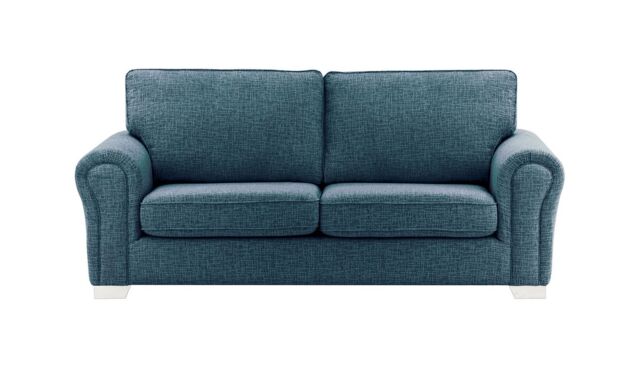 Bonna 3 Seater Sofa, teal, Leg colour: white by SLF24 | ufurnish.com