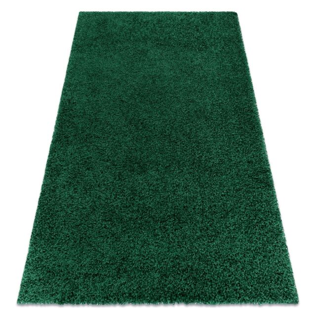 Finn Shag Pile Rug Bottle Green, 60x100 cm by SLF24 | ufurnish.com