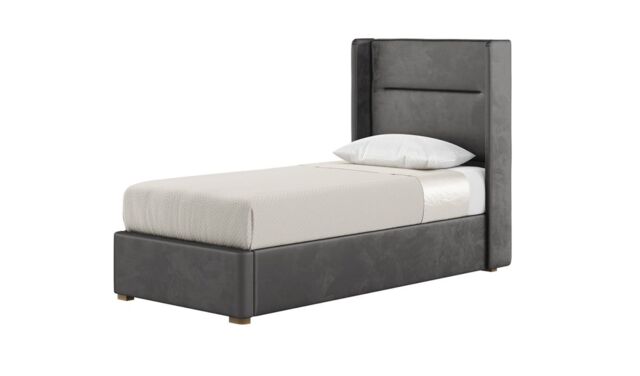 Lewis 3ft Single Bed Frame Modern Horizontal Stitch Wing Headboard ...
