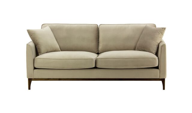 Linara 3 Seater Sofa, mink, Leg colour: dark oak by SLF24 | ufurnish.com