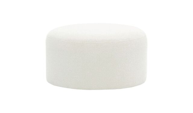 Zaz Large Round Pouffe, boucle ivory by SLF24 | ufurnish.com